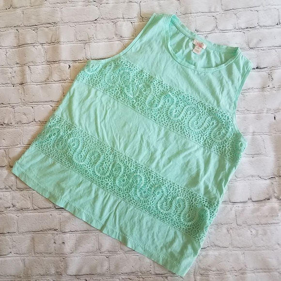 J. Crew Factory | Tops | J Crew Factory Sea Foam Green Crochet Tank ...